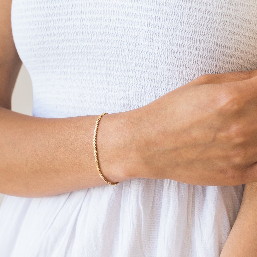 Serpentine Chain Bracelet / Delicate Gold Filled Bracelet / Gold ...
