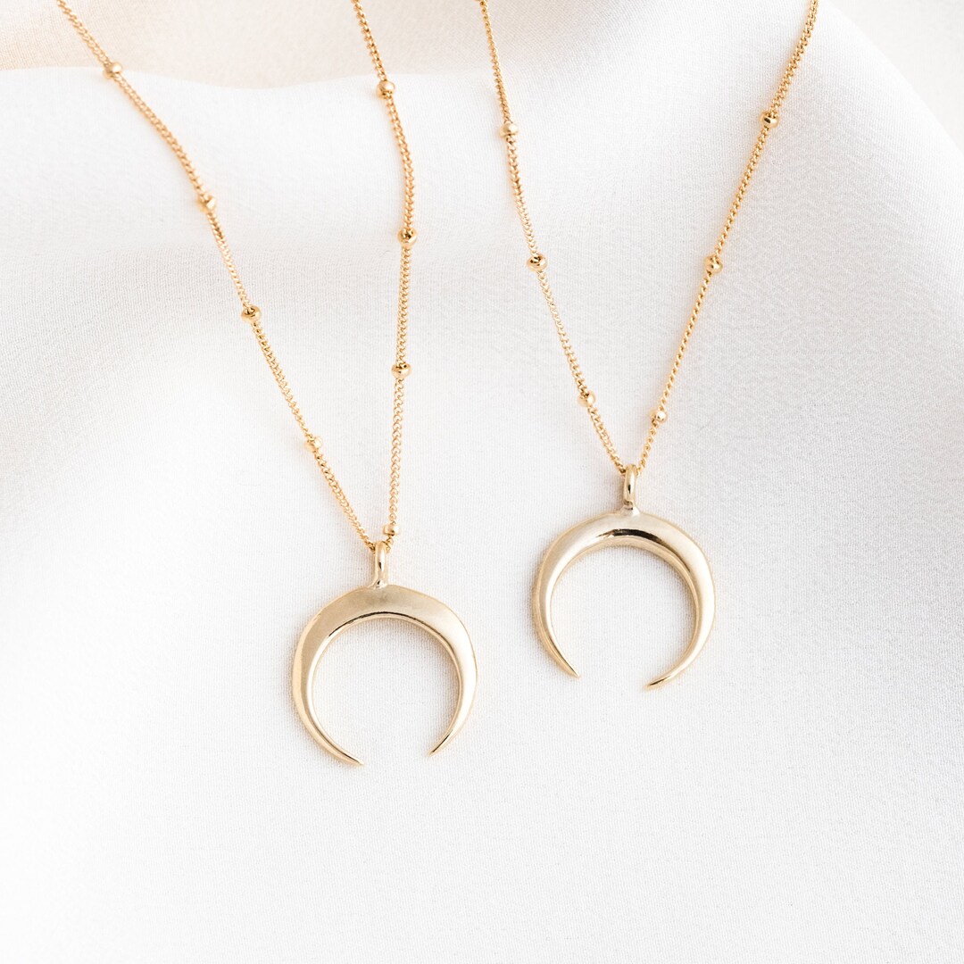 14k Gold Filled Horn Necklace / Gold Horn Necklace / Sterling Silver ...