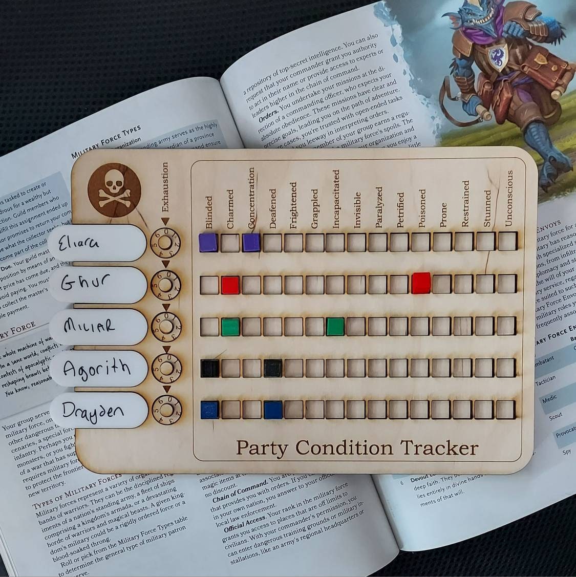 Handmade Wooden Status Condition Tracker for D&D, Dnd, Dungeons and ...