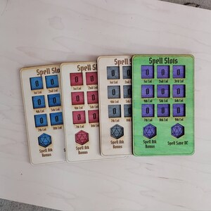 Handmade Spell Slot Tracker for Dice (not Included) D6, D20, Spell ...