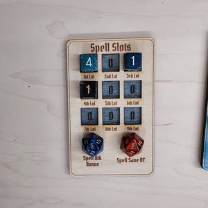 Handmade Spell Slot Tracker for Dice (not Included) D6, D20, Spell ...