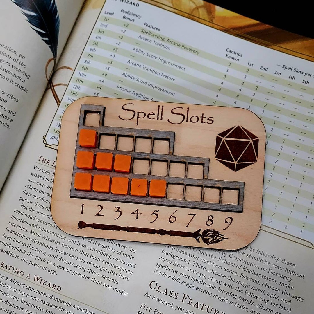 Deluxe Handmade Spell Slot Tracker for Dungeons and Dragons 5e Dnd ...