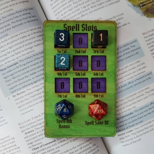 Handmade Spell Slot Tracker for Dice (not Included) D6, D20, Spell ...