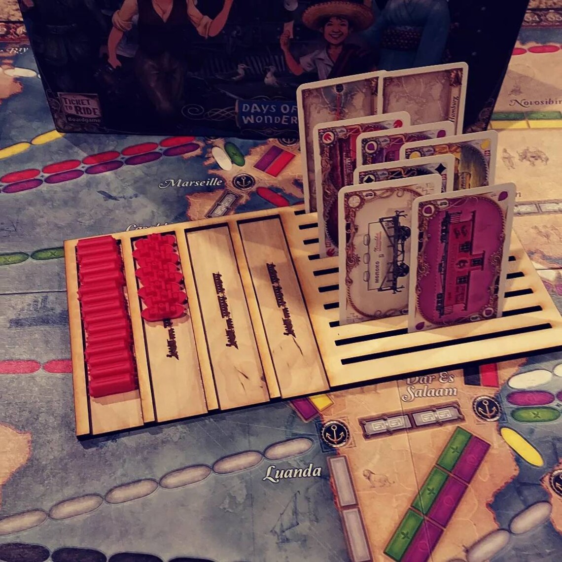 Extra Large Ticket to Ride Player Organizer Tray Upgrade for "rails and ...