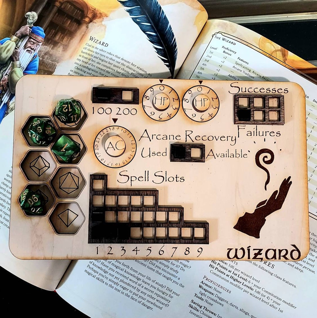 Deluxe Handmade Laser Cut Wooden Wizard Class Board for Dungeons and ...