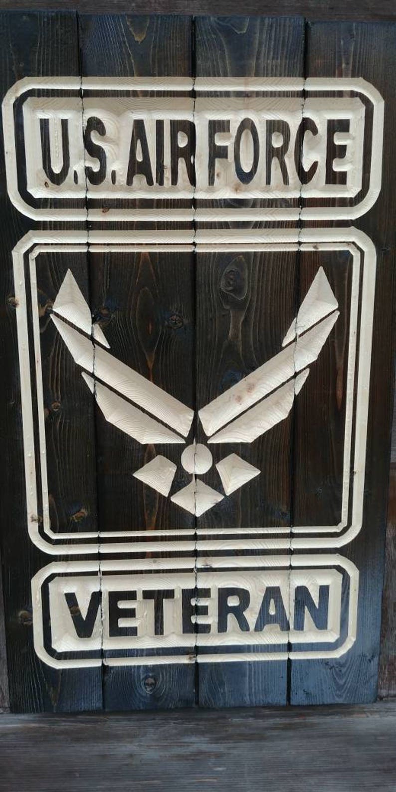 Carved Air Force Veteran Wooden Sign - Veteran Gift - Air Force Gift ...