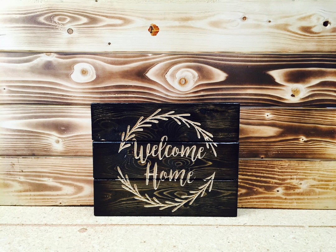 Carved Welcome Home Pallet Sign FREE SHIPPING in the USA - Etsy