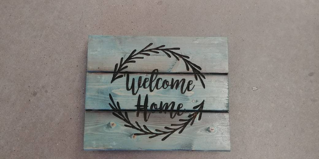 Carved Welcome Home Sign FREE SHIPPING in the USA - Rustic Farmhouse ...