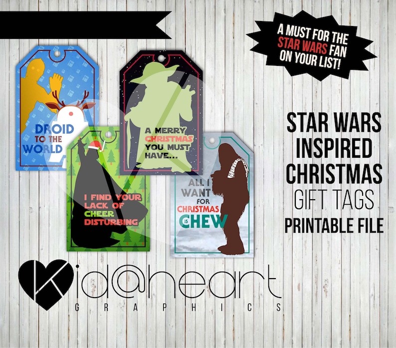 Star Wars / Gift Tag Set / Printable File / Christmas / Darth Vader ...