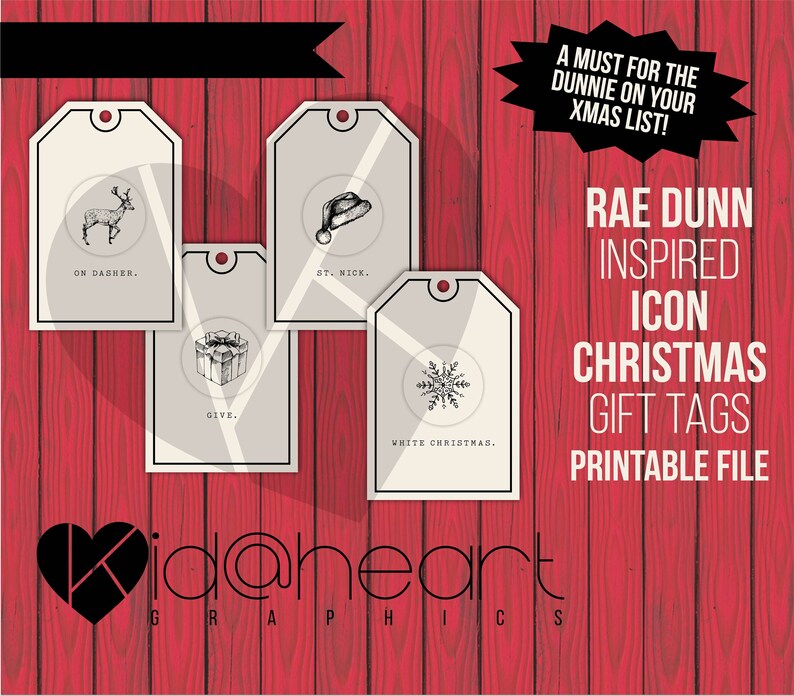 Rae Dunn Inspired / Gift Tag Icon Line / Printable File / - Etsy