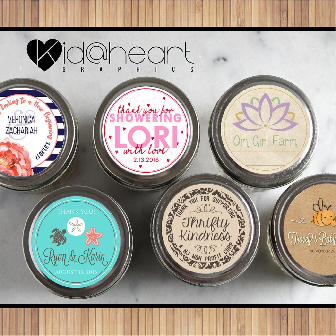 Your Custom Mason Jar Lid Label Design / Labels / 2" or 2.5" / Wedding ...