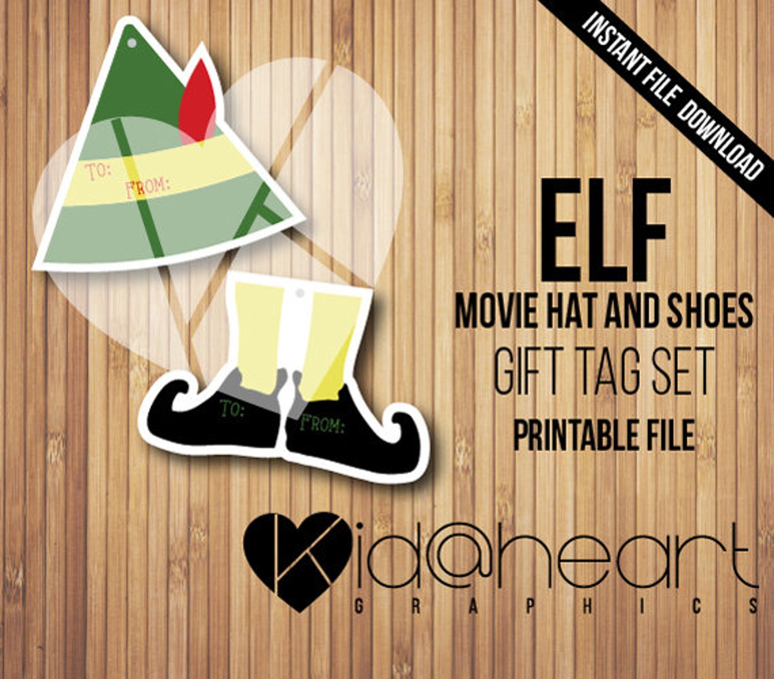 Buddy the Elf / Gift Tag Set / Movie / Funny / Shoes / Tights / Hat ...