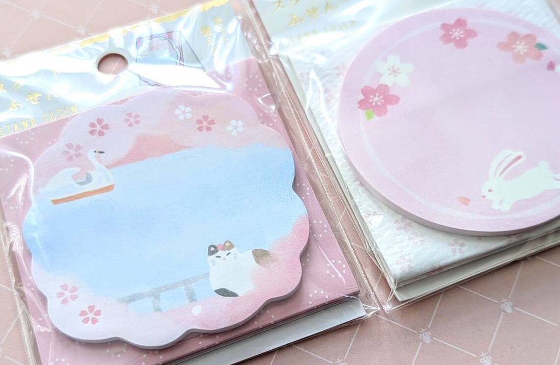Cherry Blossom | Sticky Note Pad | 1 or 2 Pcs Set | Active Corp | With ...