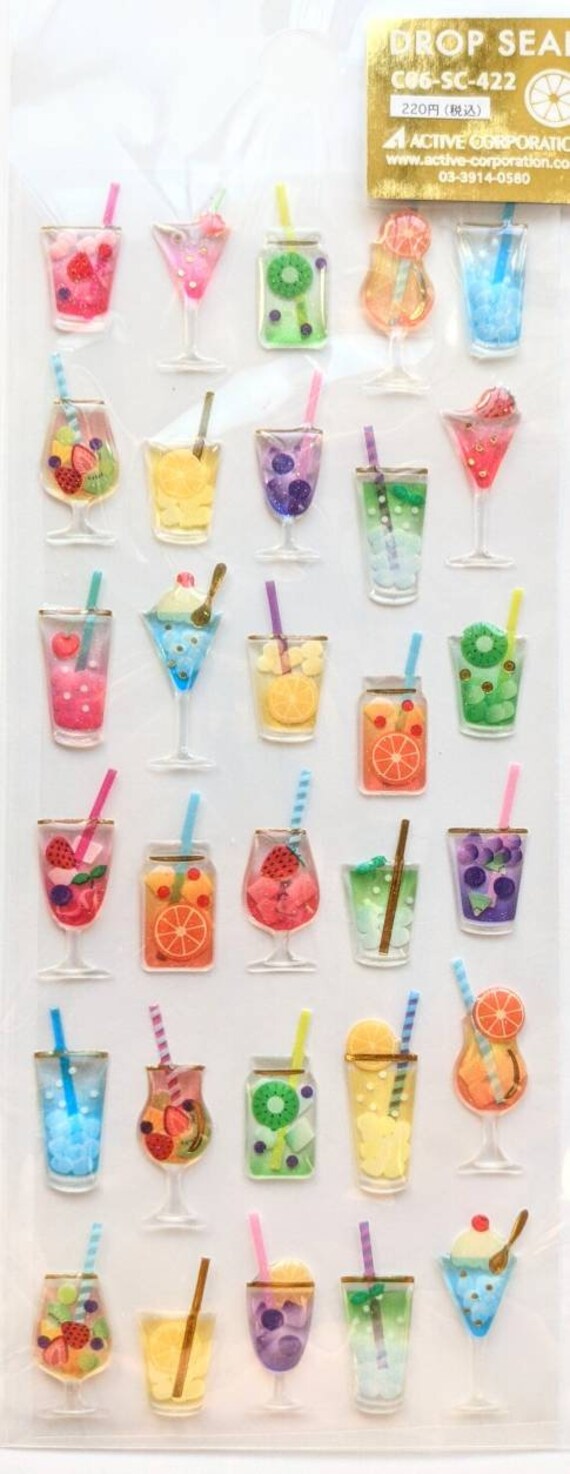 Drawing & Illustration Digital tasty drinks sticker sheet Art ...