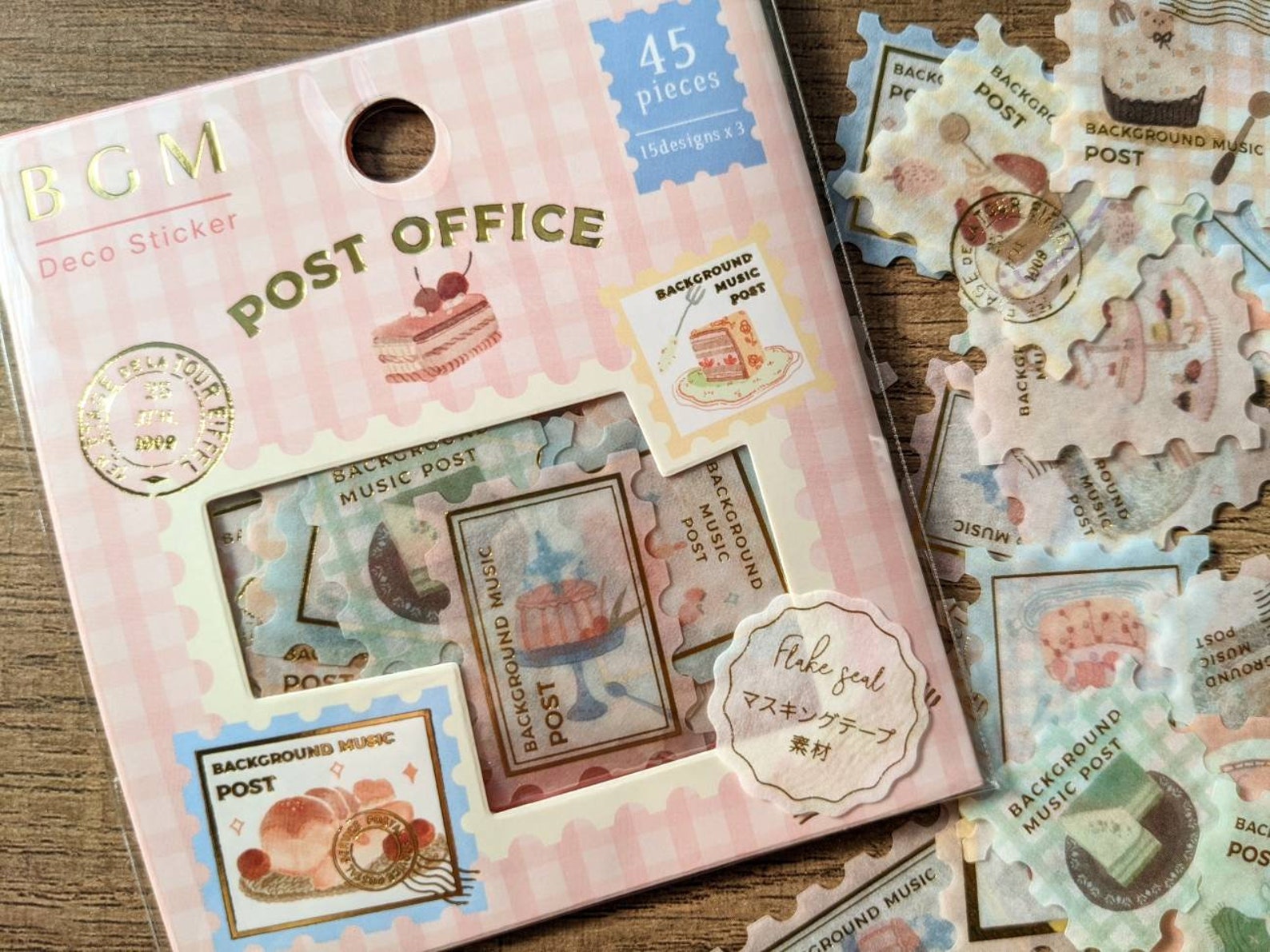 Pink Afternoon Tea | Die Cut | Post Office Stamps | BGM | Washi Sticker ...