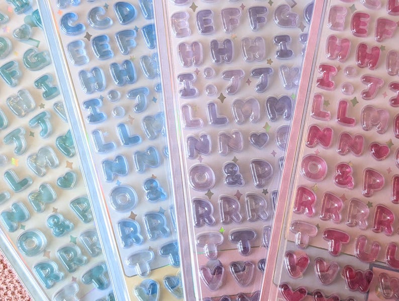 3D Alphabet Stickers BONBON Drop | Resin | Q-LIA | Unique and Kawaii ...