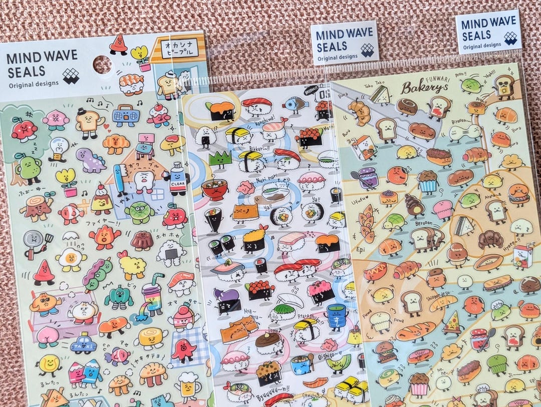 Quirky Food Stickers | Pick 1 or Set | MINDWAVE JAPAN | Sticker Sheet ...