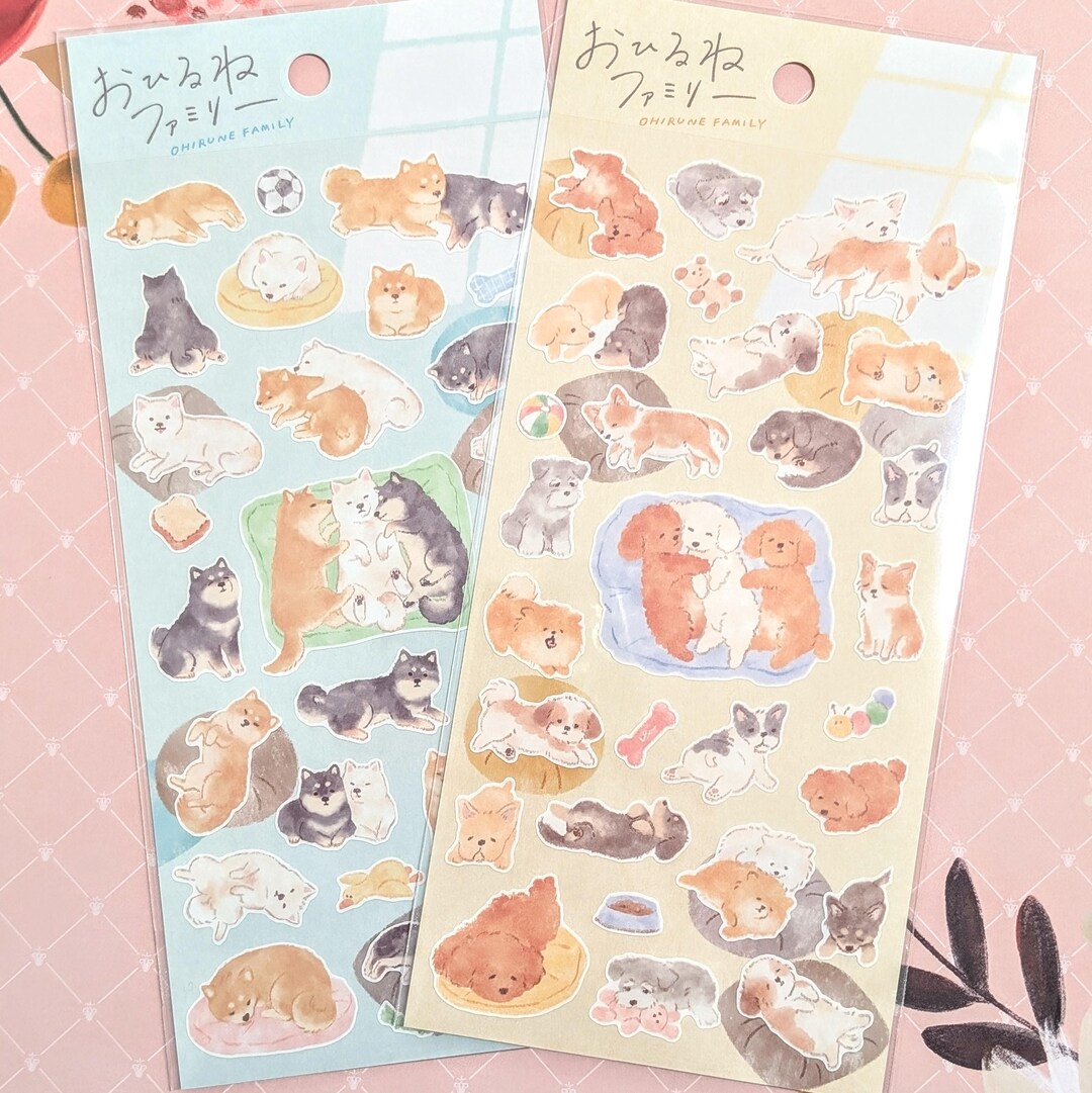 Cuddly Sleepy Puppies| Sticker Sheet | Matte Opaque | MINDWAVE| Made in ...