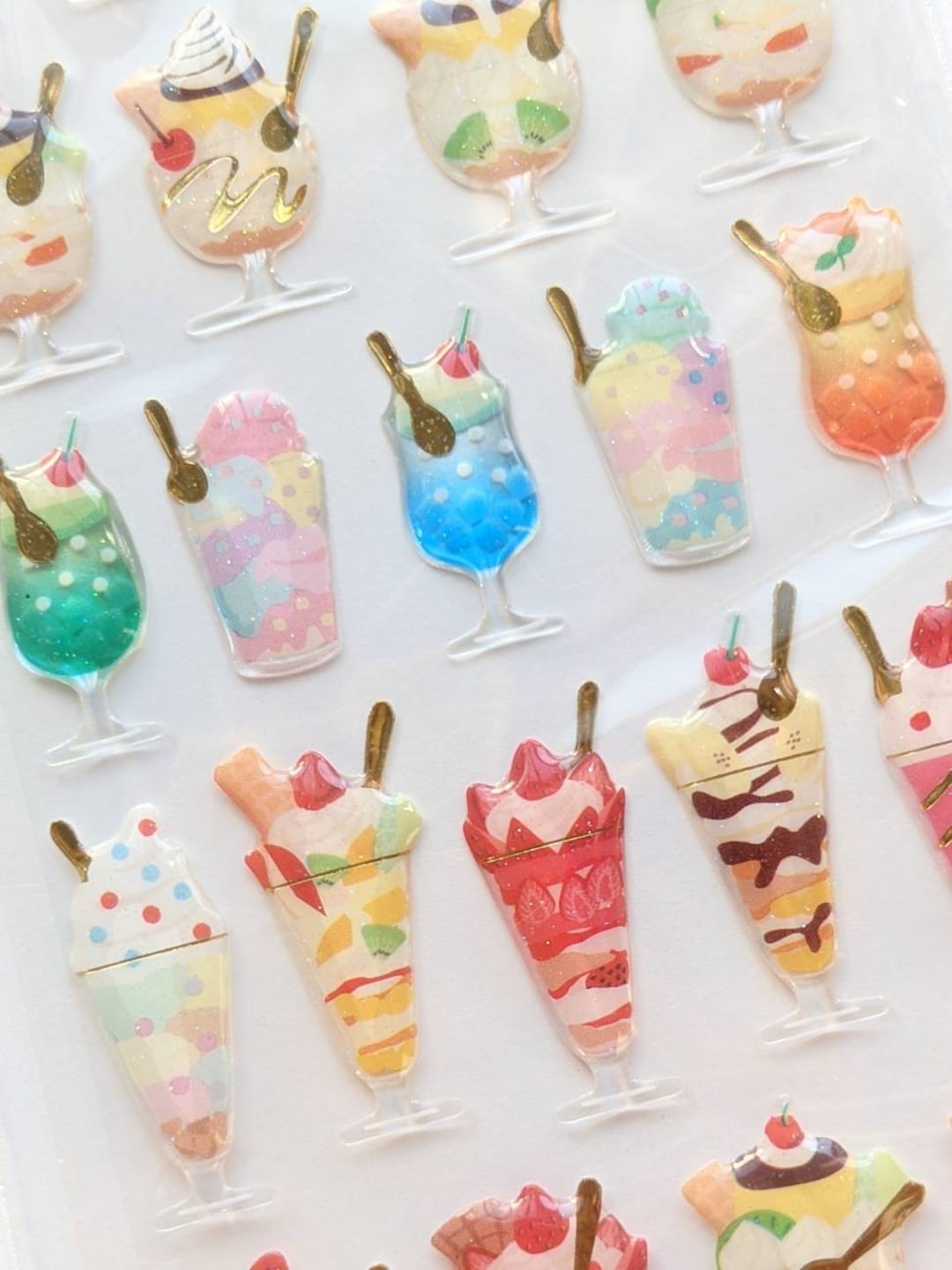 Delightful Parfaits| 3D Stickers | ACTIVE Corp | Cute Gel Resin | Gold ...
