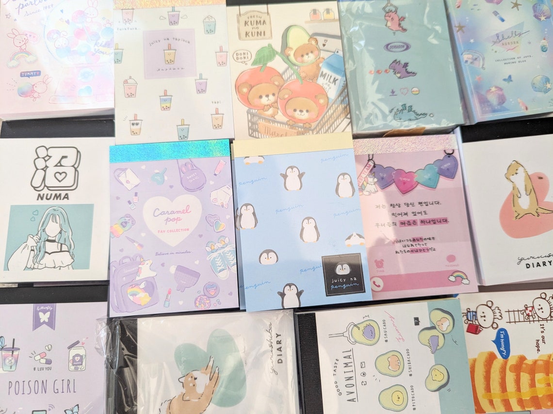 8 Pcs | Mixed Mini Memo Pad | Surprise Gift Bag | From Japan | Cute ...