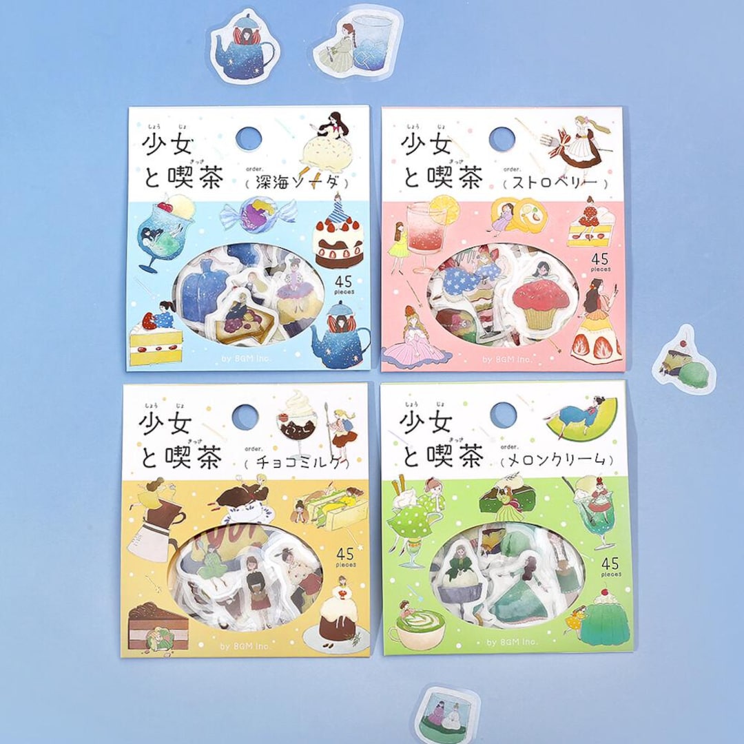Tea Time Elegant Girls | Washi Paper Sticker Sack | 1 or 4 Set | BGM ...