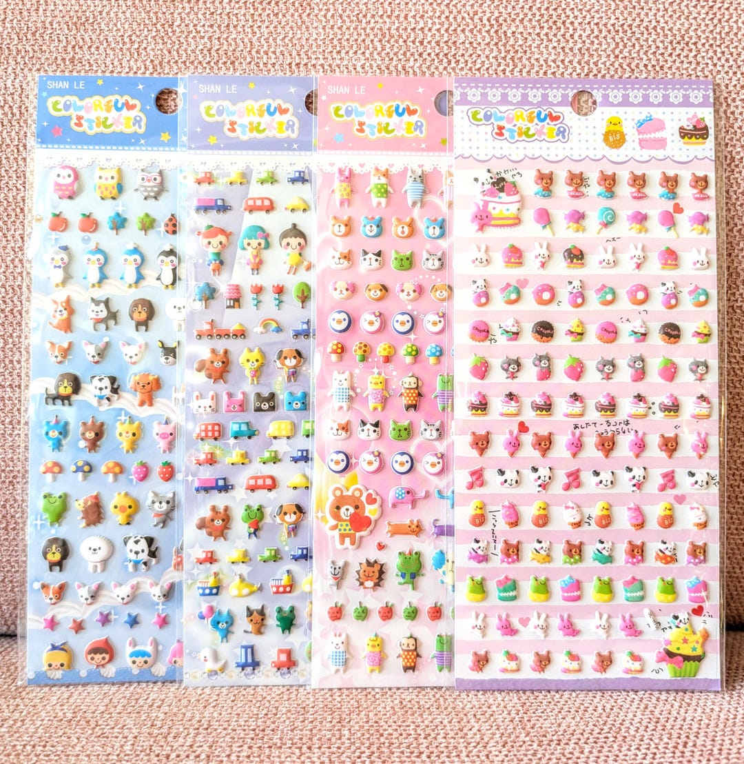 Cute Squishy 3D Sticker Sheet Cute Bears, Cats - Scrapbooks Penpals ...