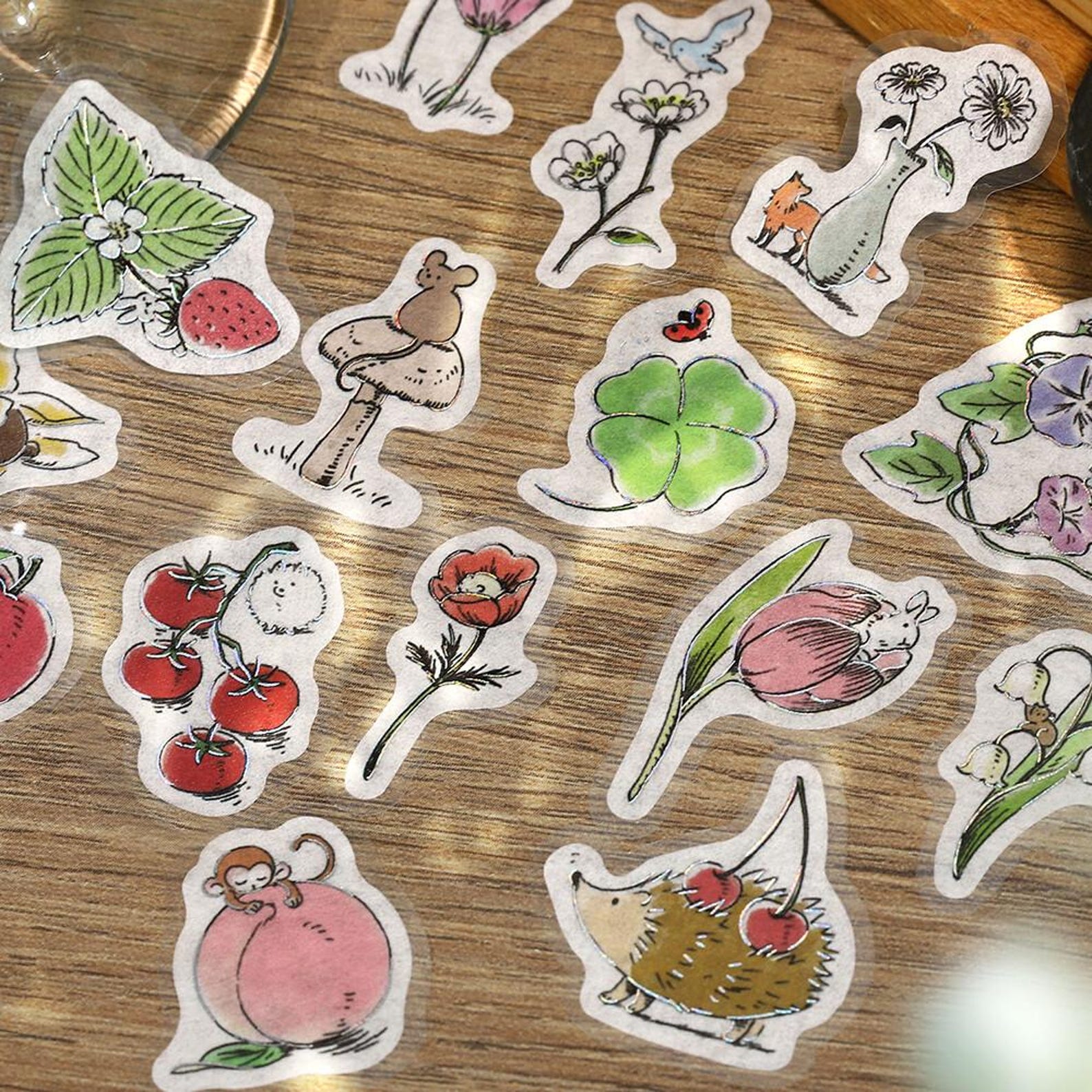 Washi Paper Sticker Sack | | 1 or 4 Set | BGM | Gold Details ...