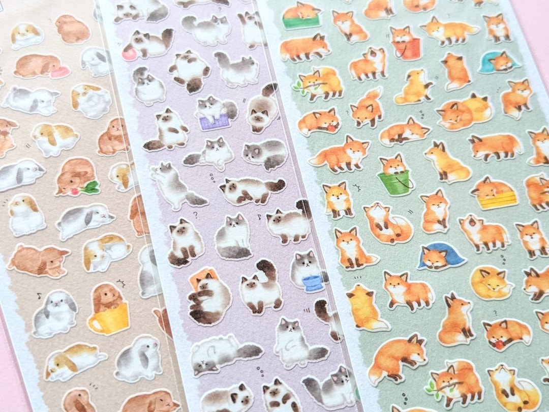 Tiny Animals Sticker Sheet MINDWAVE JAPAN Scrapbooking - Etsy