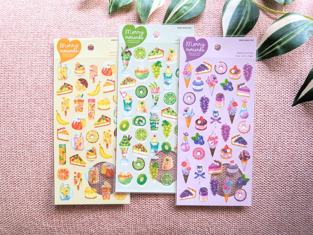 Merry Merienda Snacks | 1 or 3 Pc Set | MINDWAVE | Sticker Sheet | Gold ...