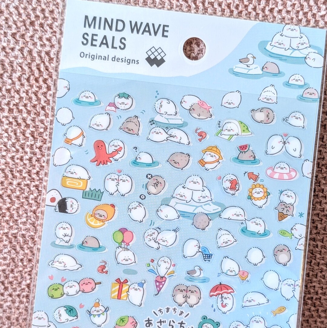 White Seal Stickers | MINDWAVE JAPAN | Sticker Sheet Journaling Kawaii ...