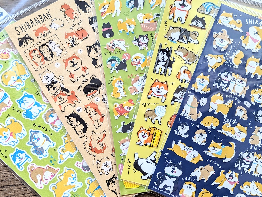 Shibanban PICK 1 Shiba Inu Puppy Sticker Sheet MINDWAVE JAPAN Kawaii ...