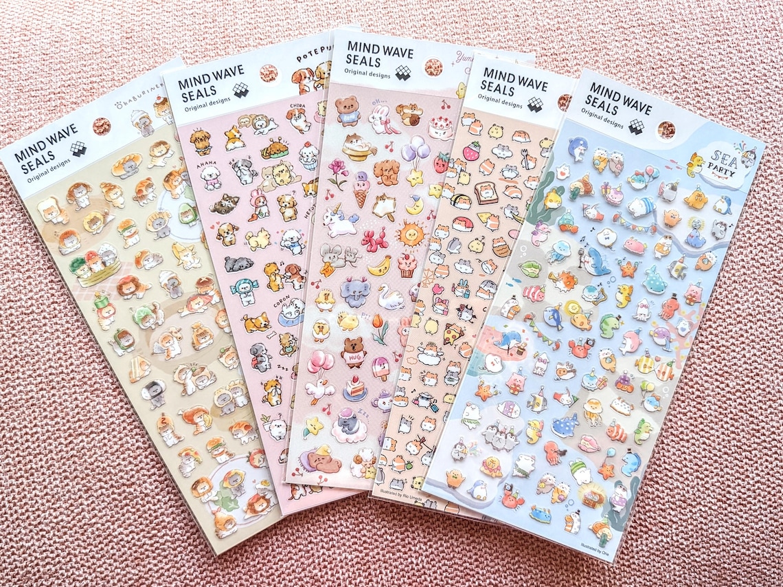 Puppies | Pick 1 or Set | Mini Stickers | MINDWAVE JAPAN | Sticker ...