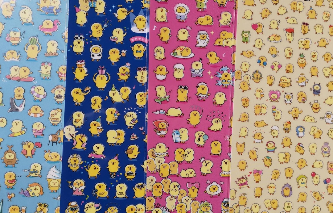 Piyokomame Chickie | 1 or 4 Pcs Set | Sticker Sheet | MINDWAVE Japan ...