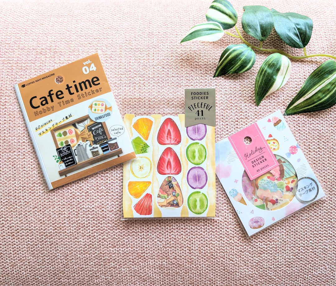 Sticker Packs | 1 or 3 Pcs Set | MINDWAVE | Gold Accents | Food Theme ...