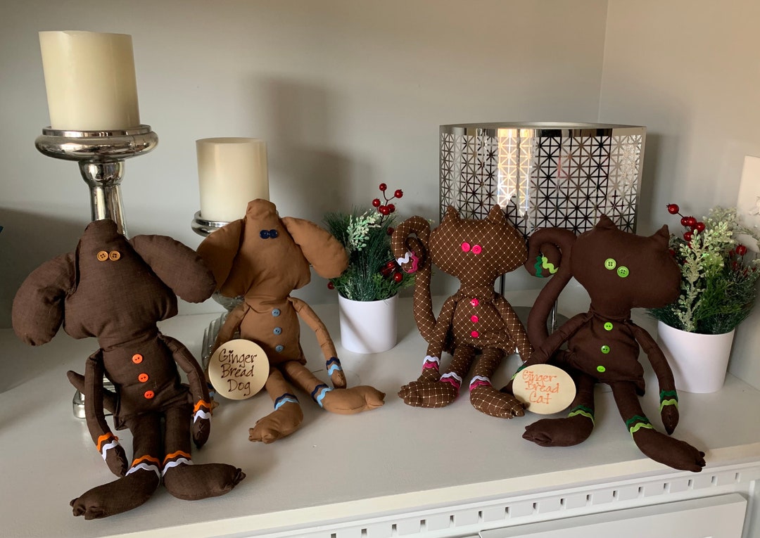 Gingerbread Cat or Dog Raggedy Doll: Holiday Decor - Etsy