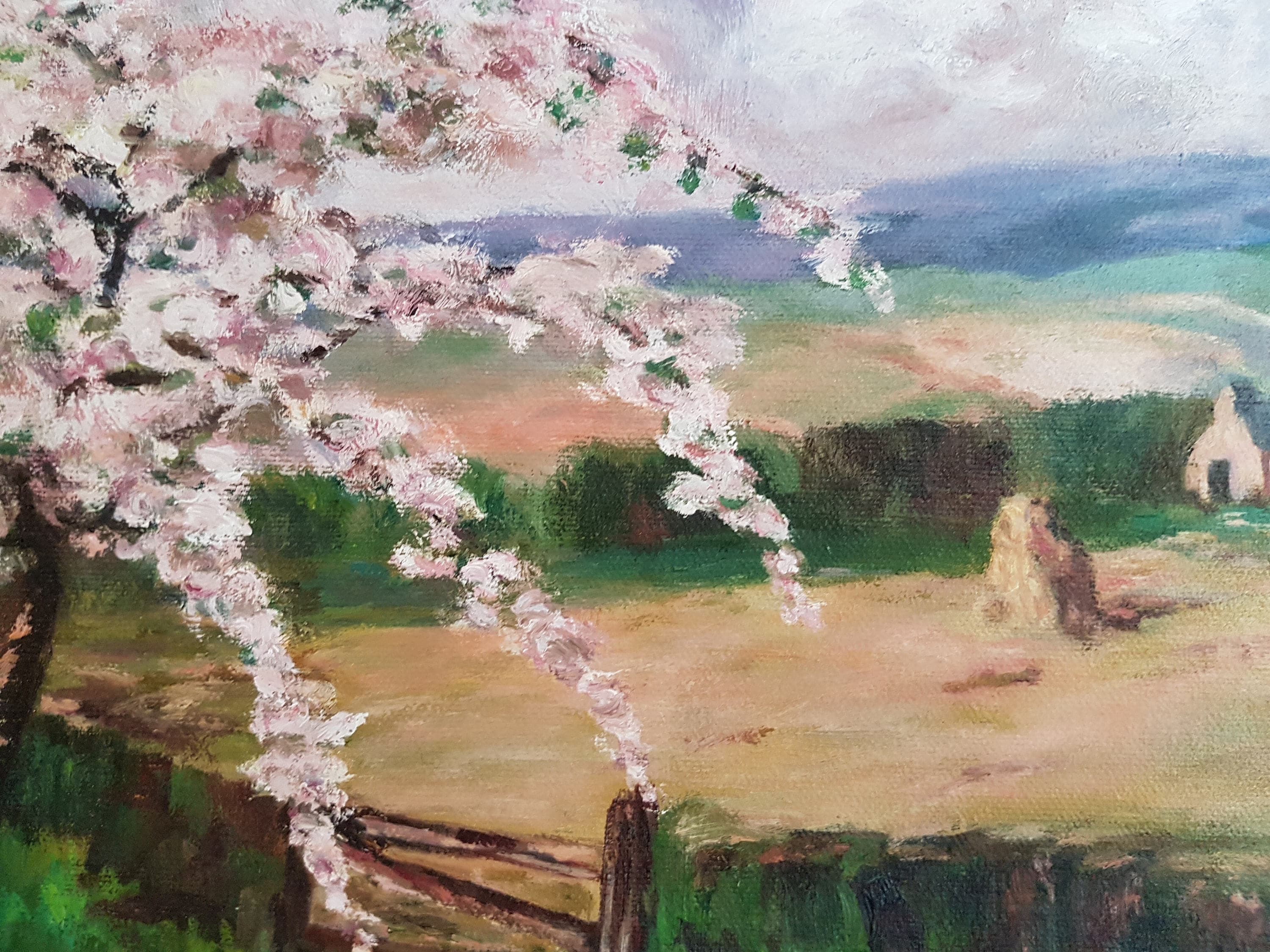 Whimsical Apple Tree in Blossom landscape oil painting - Etsy.de