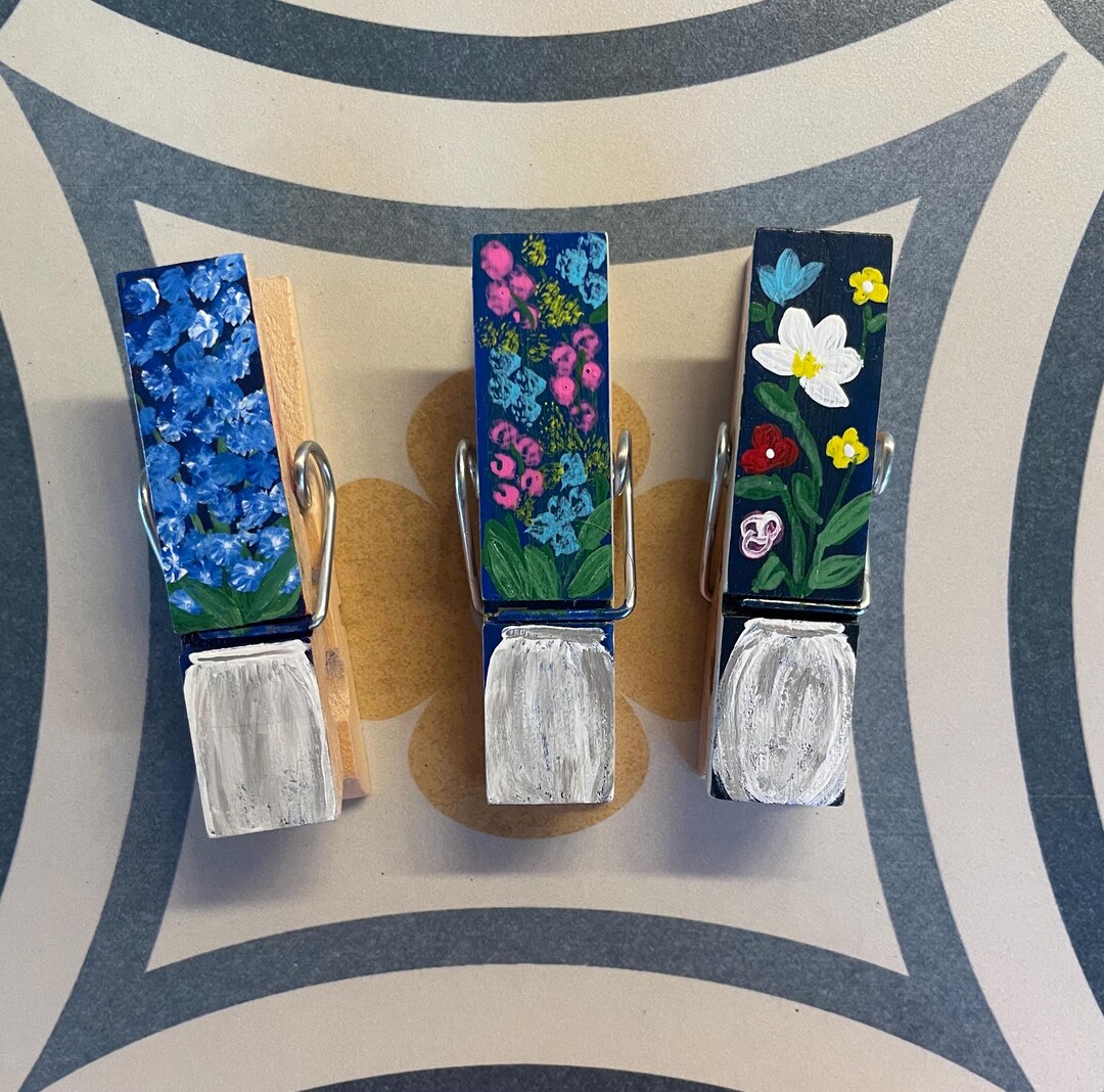 Set of 3 Handpainted, Snack, Chip, Bag, Food, Clip, Photo, Display ...