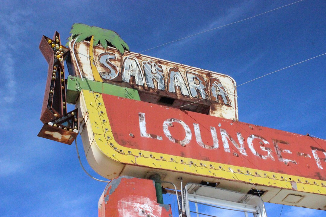 Sahara Lounge, Vintage Sign, Color Photograph, Fine Art, Photo, Antique ...