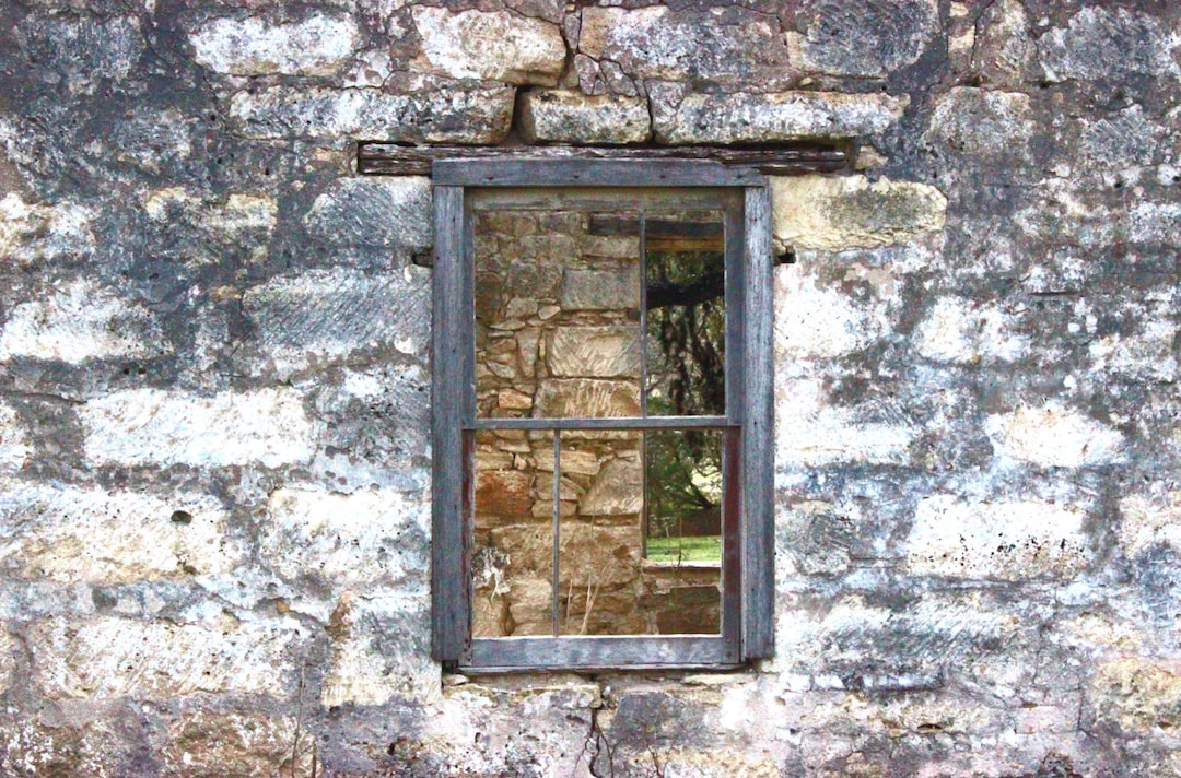 Professionally Framed in Wood Vintage Limestone House Wood Window Photo ...