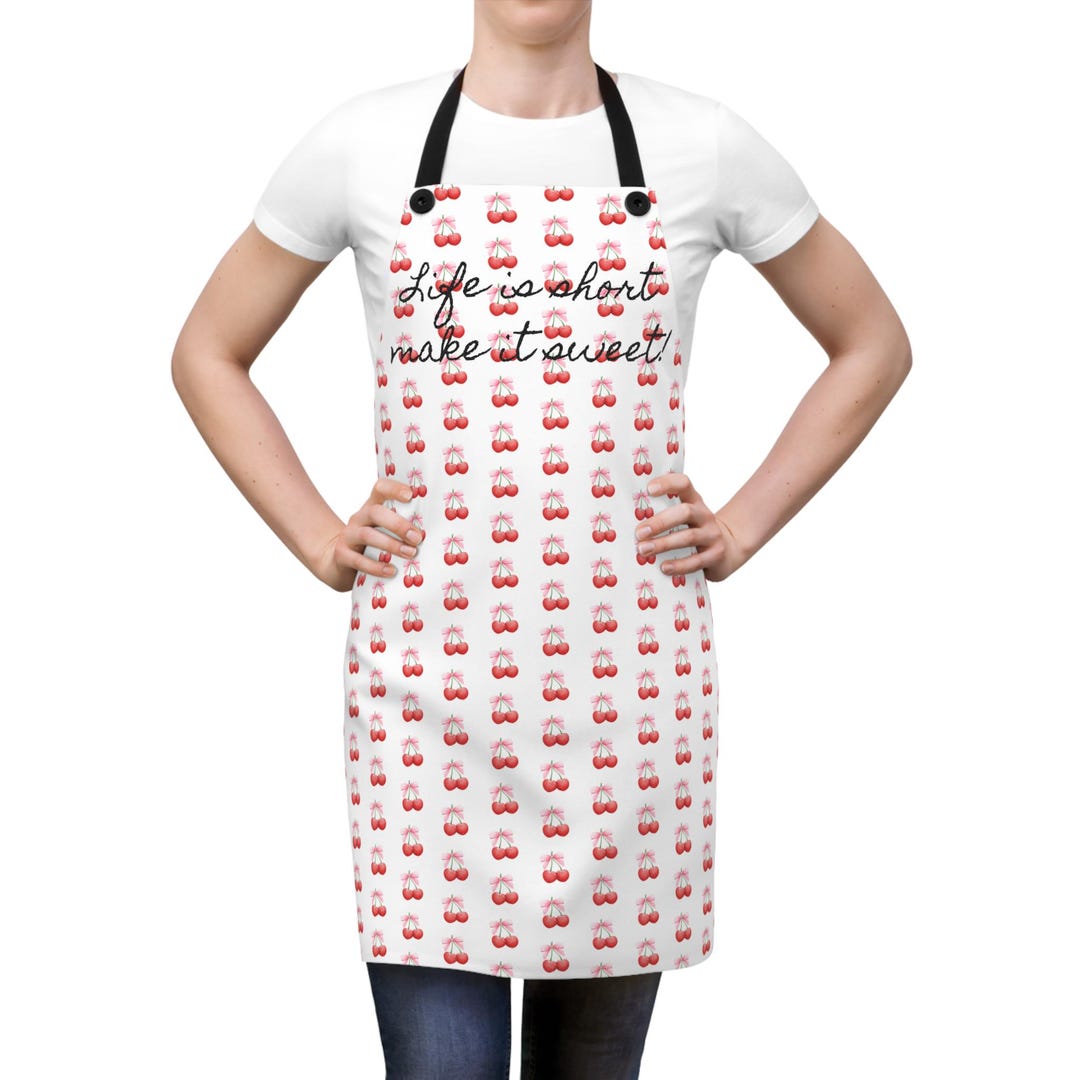 Sweet Life Apron, Cherry Apron, Cooking Apron, Kitchen Apron, Chef ...