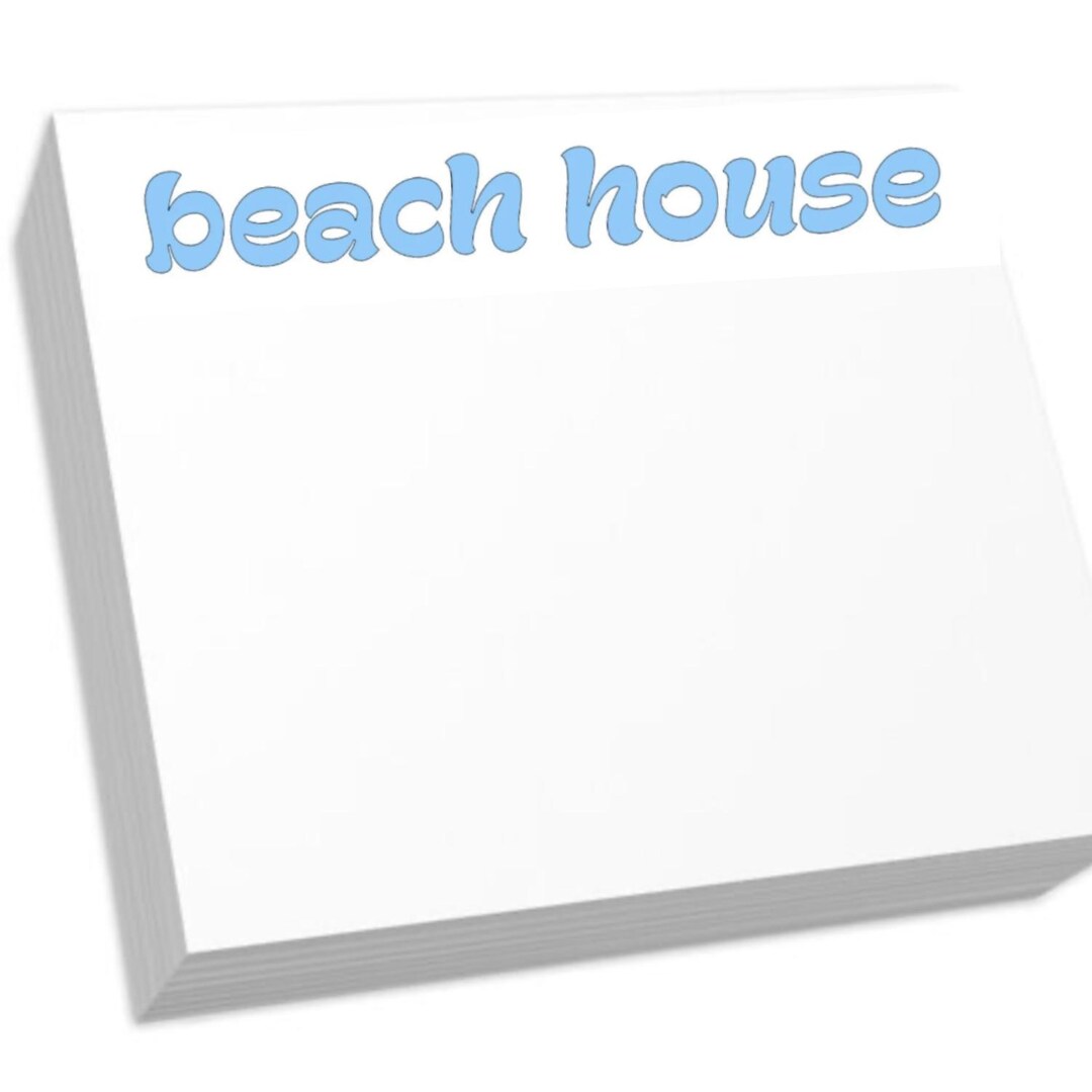 BEACH HOUSE : Notepad, Blue - Etsy