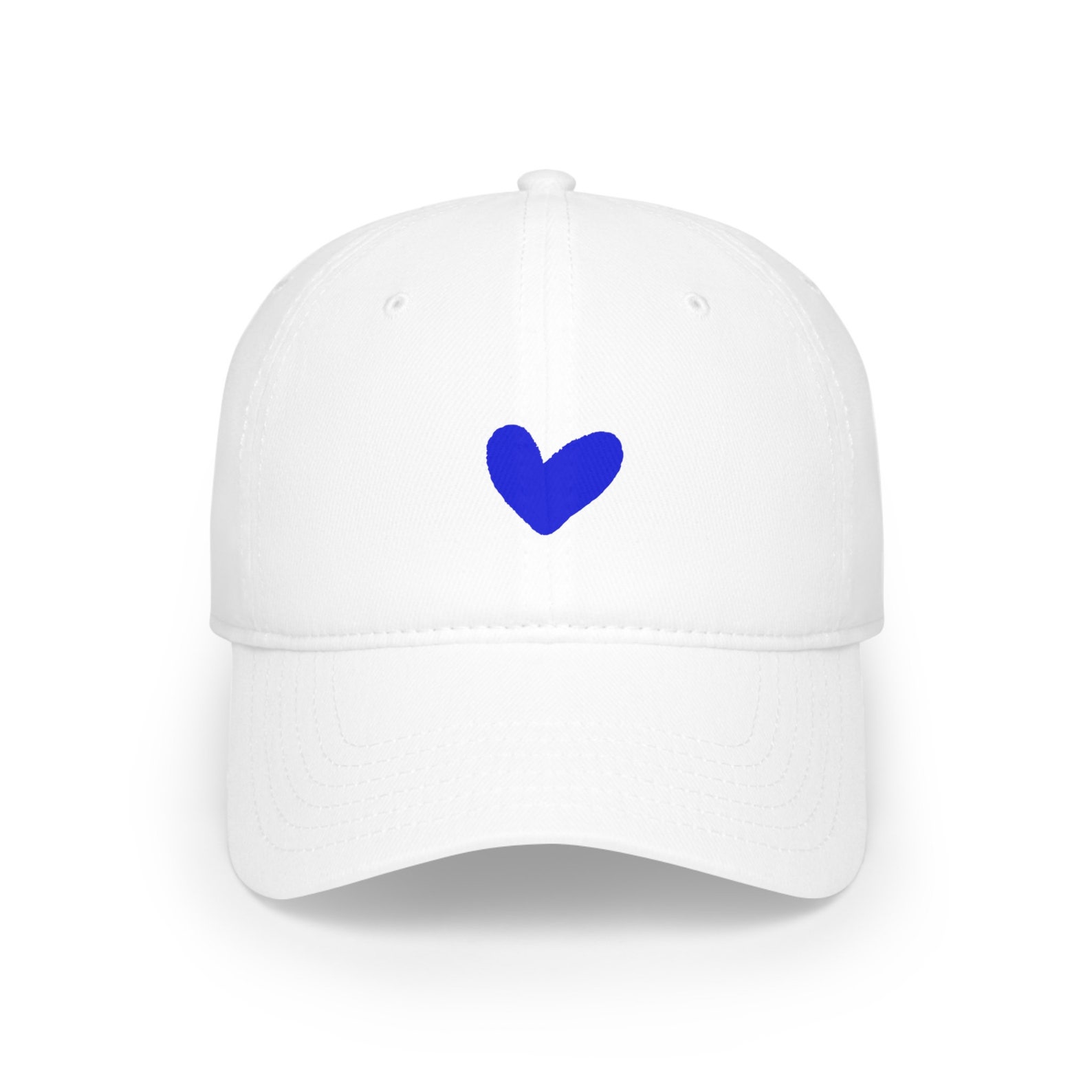 Blue Heart Hat - Cute Embroidered Heart Cap, Trendy Minimalist Baseball ...