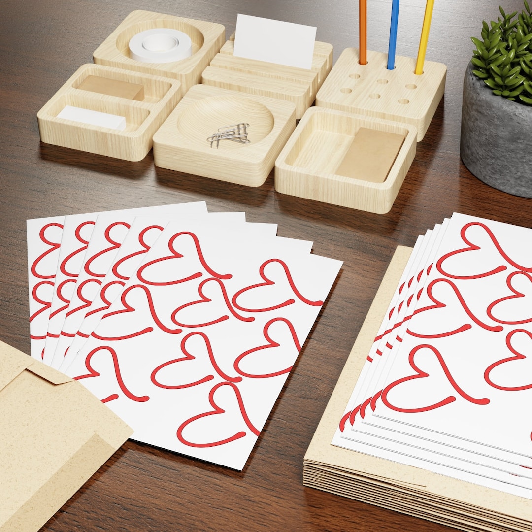 Red Heart: Open Heart Greeting Cards (1 or 10-pcs) - Etsy