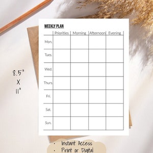 Weekly Planner Editable | Printable Schedule | Fillable PDF Template ...