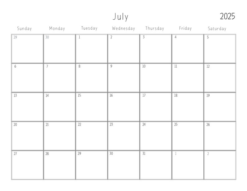 2025 Calendar Editable | Simple Fillable Calendar Planner | Minimal PDF ...