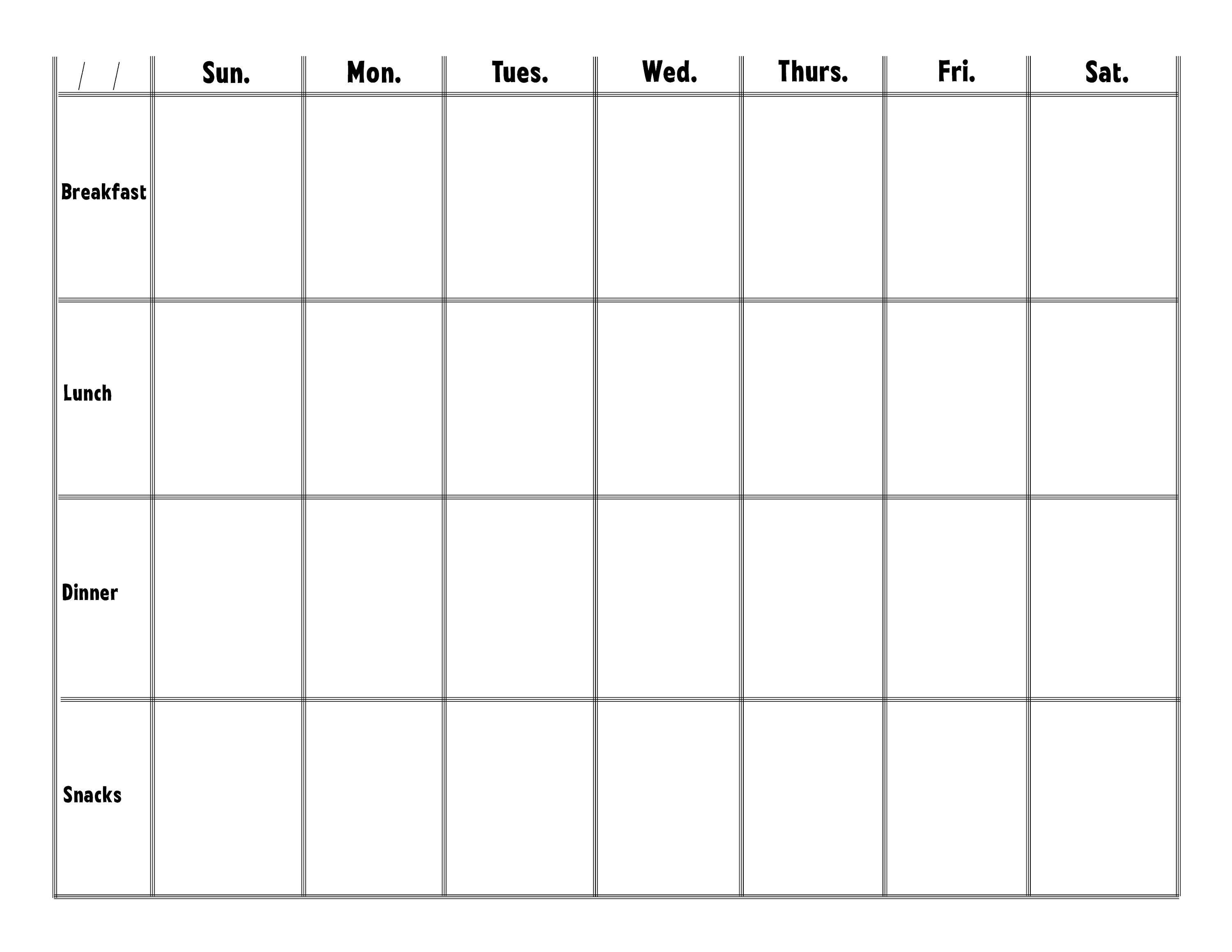 Weekly Meal Planner Printable | Editable Fill-in Menu (digital Download ...