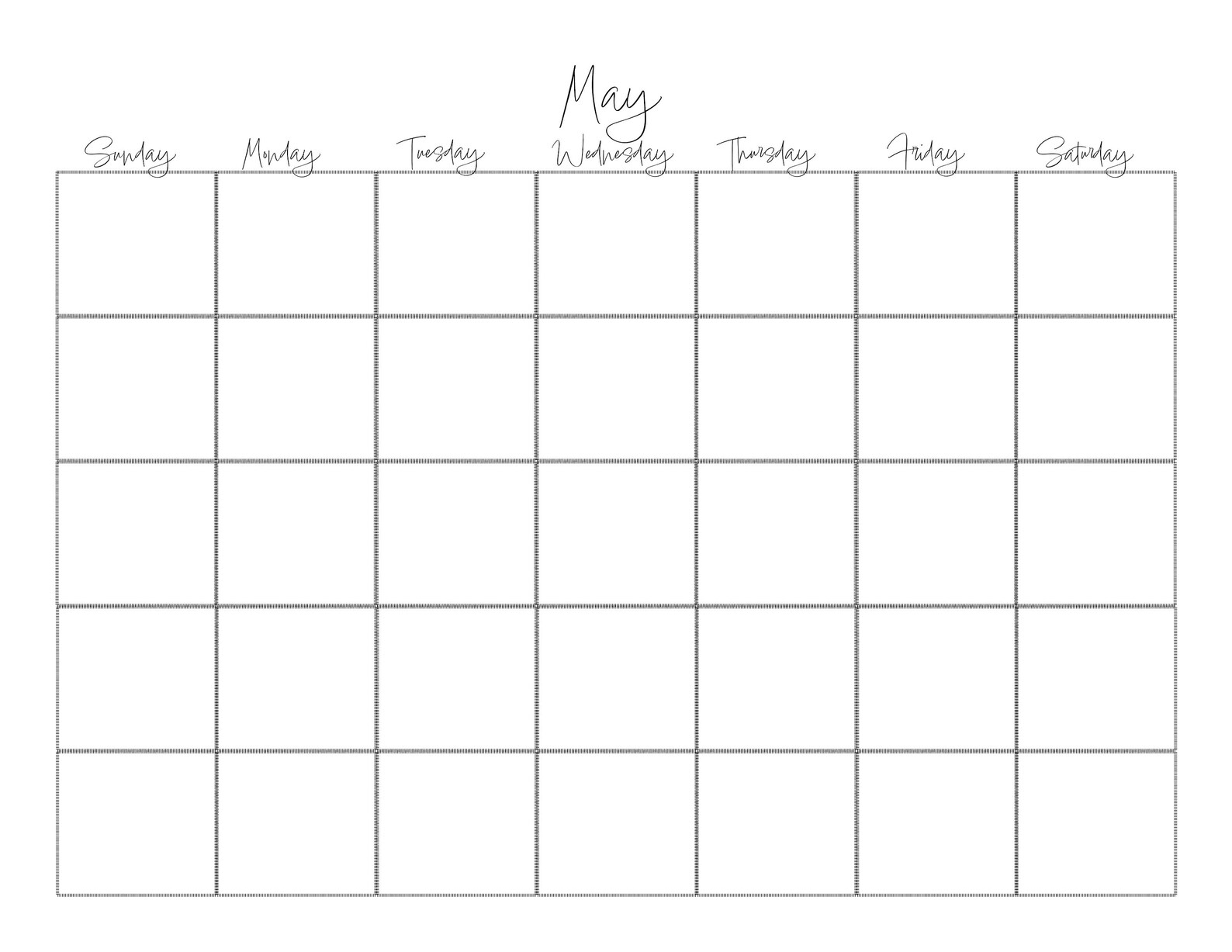 Monthly Calendar Blank | Simple Fillable Calendar Planner | Minimal PDF ...