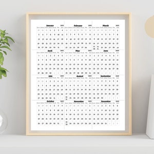 2025 Calendar Small 1 Page | Simple Mini Calendar Planner | Minimal PDF ...