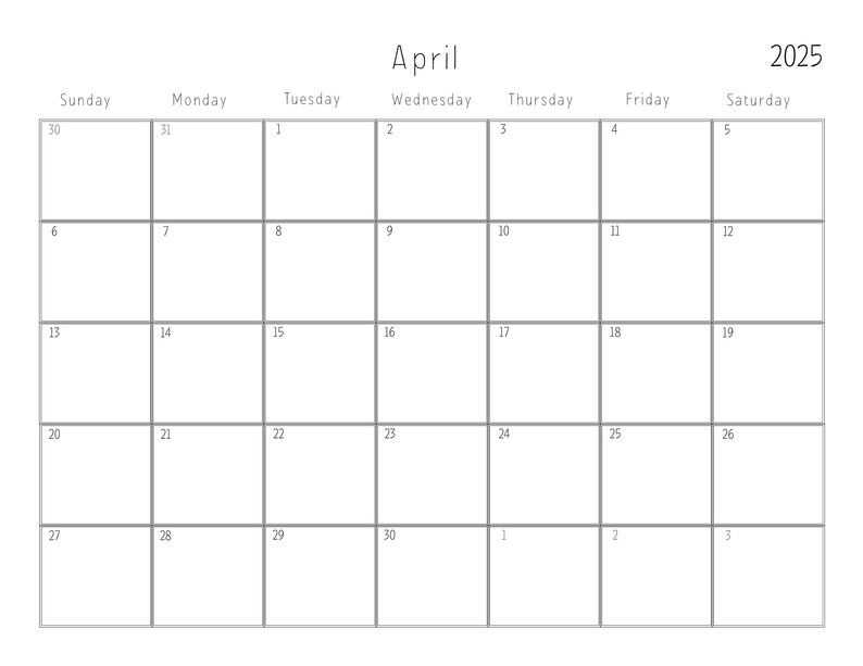 2025 Calendar Editable | Simple Fillable Calendar Planner | Minimal PDF ...
