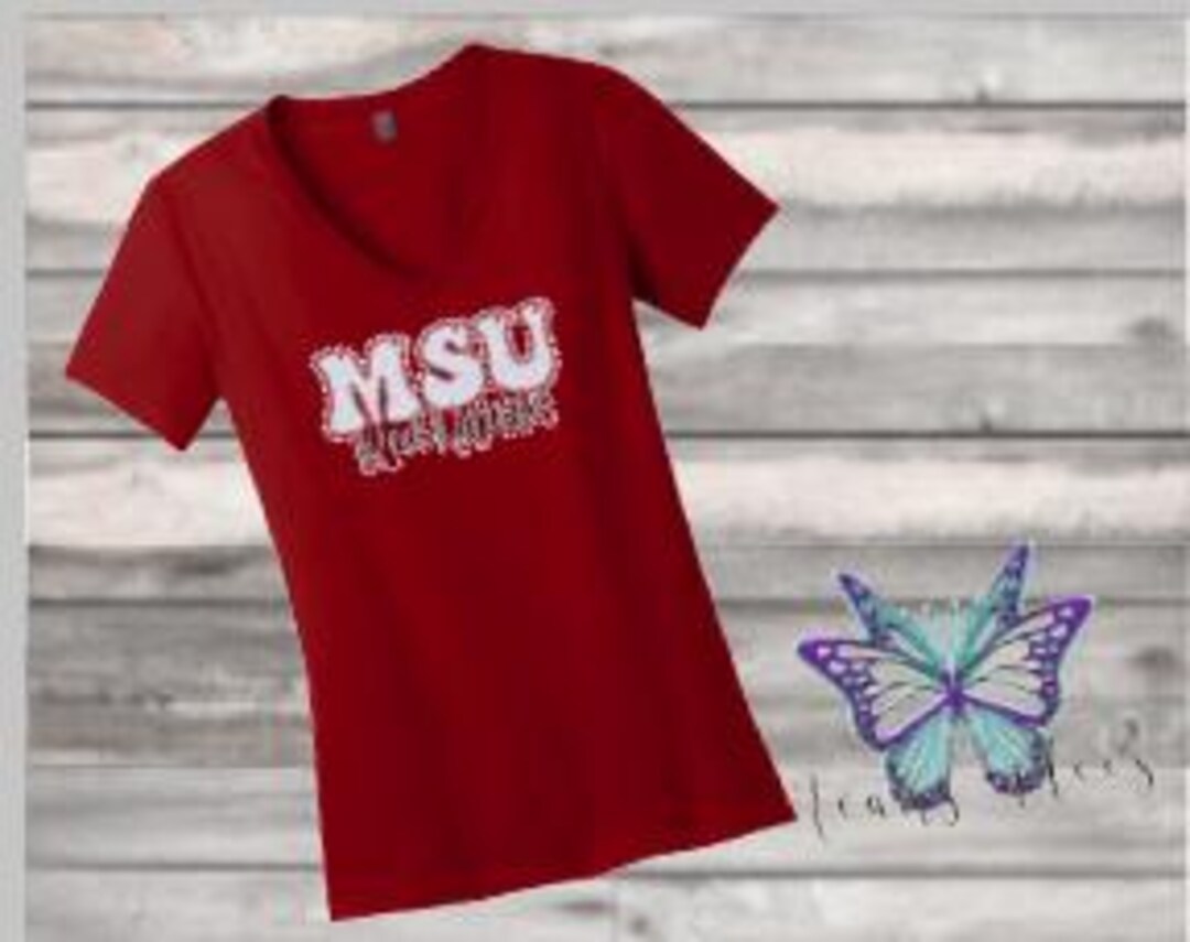 MSU Retro Montclair State University Glitter and Rhinestone Tee - Etsy